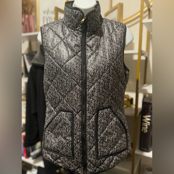 dee elle | Jackets & Coats | Dee Elle Black White Herringbone Quilted ...